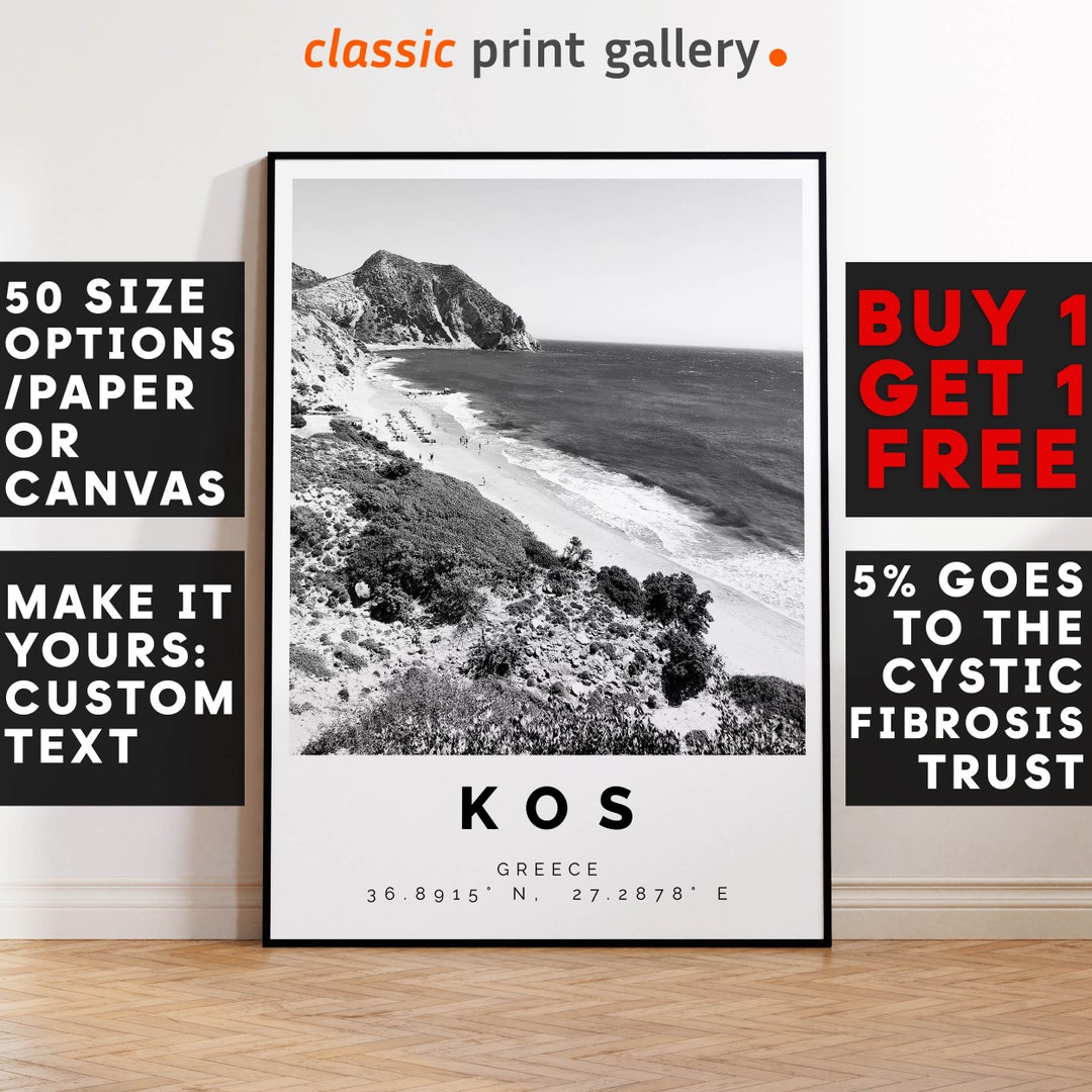 Kos Poster Black and White Print, Kos Wall Art, Kos Travel Photo, Kos ...