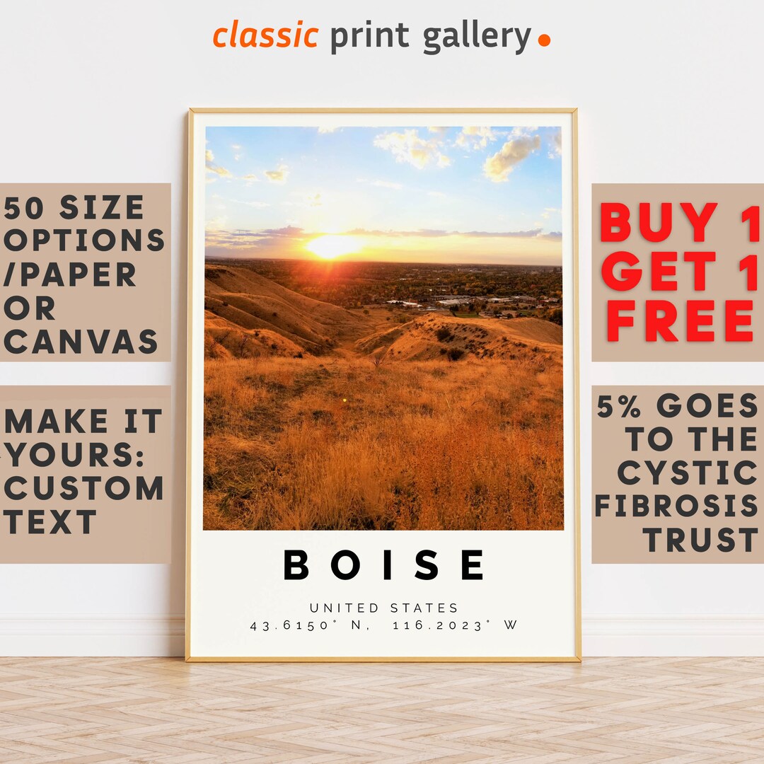 Boise Poster Colorful Print, Boise Wall Art, Boise Photo Decor, Boise ...