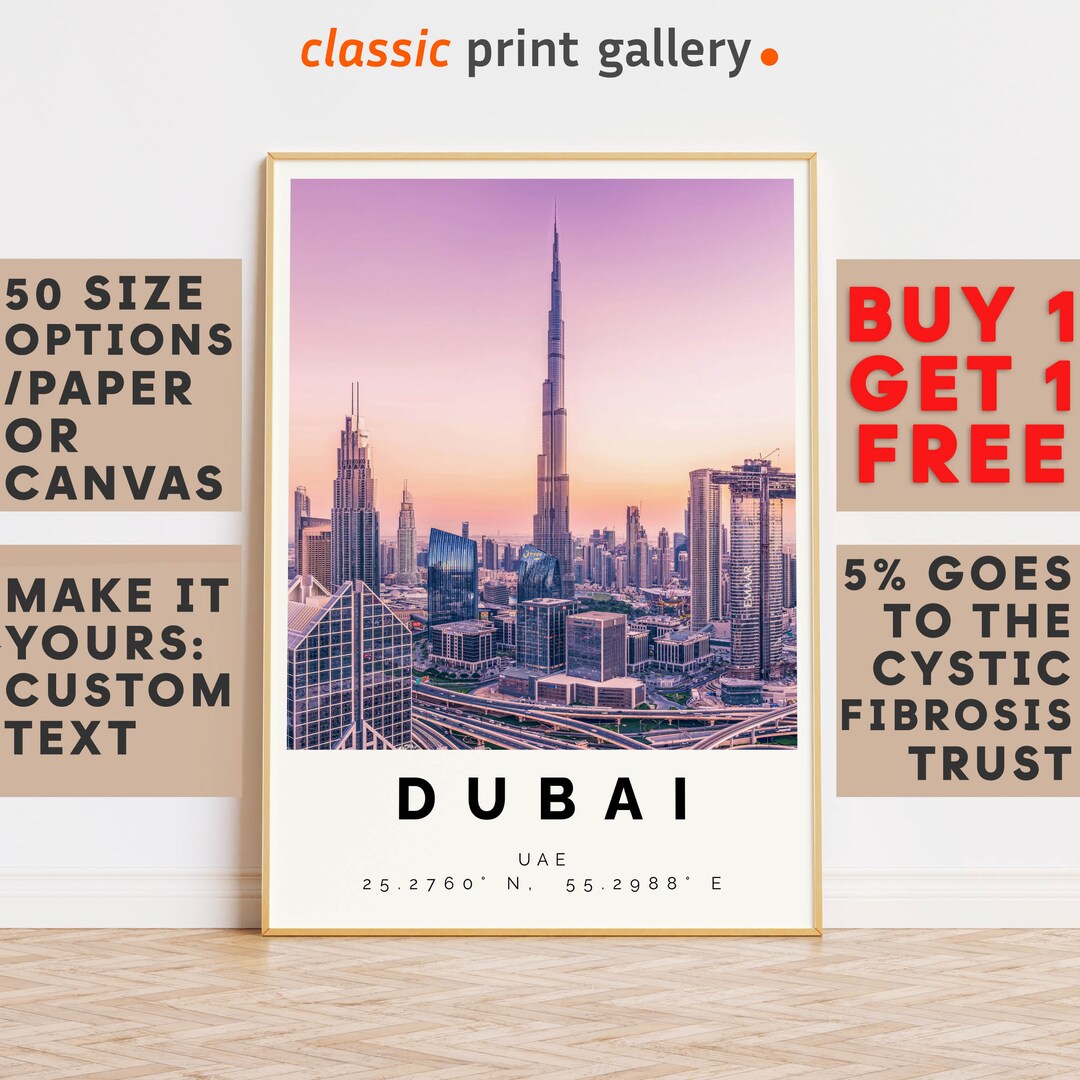 Dubai Poster Colorful Print, Dubai Wall Art, Dubai Photo Decor, Dubai ...