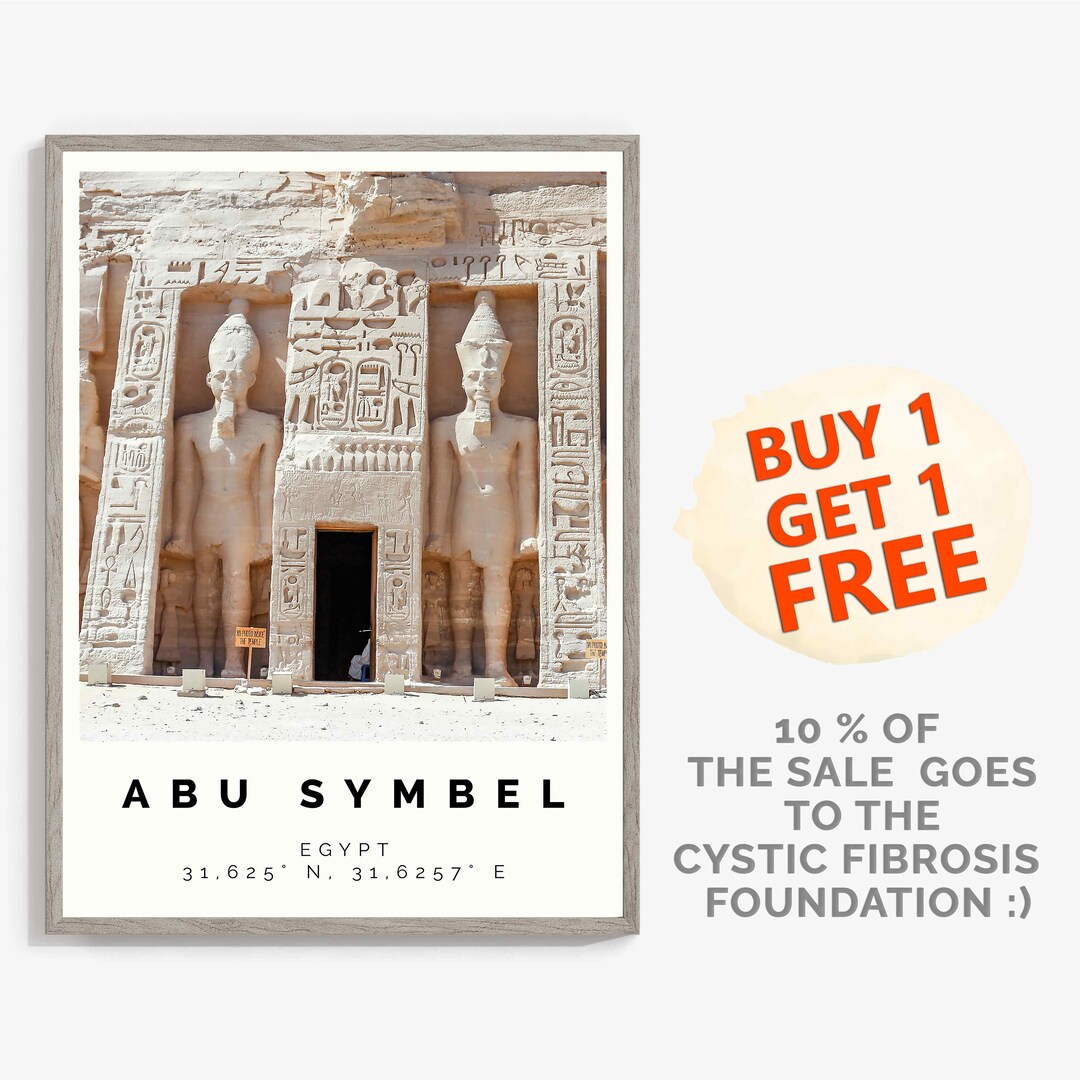 Abu Symbel Poster Colorful Print Abu Symbel Wall Art Abu - Etsy