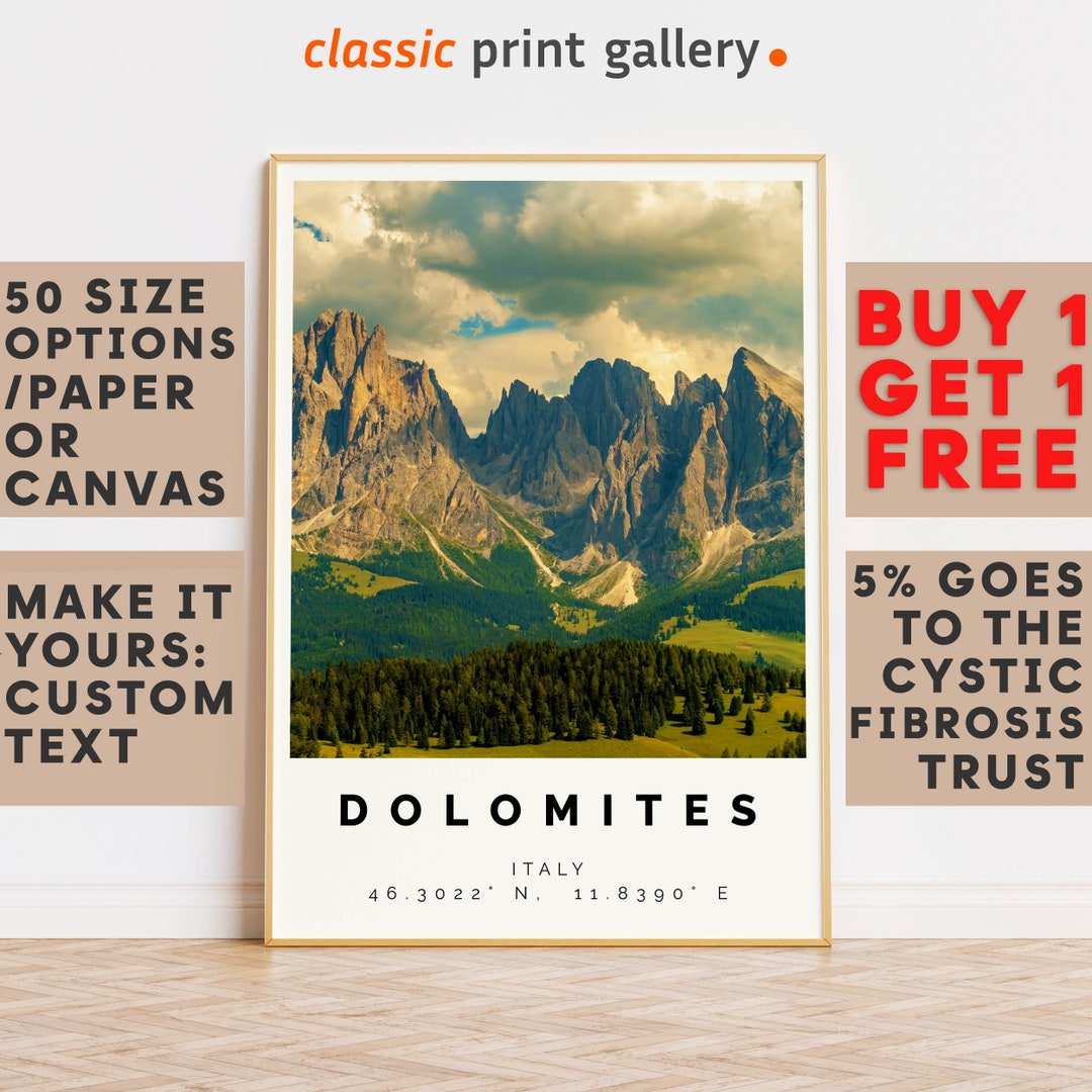 Dolomites Poster Colorful Print, Dolomites Wall Art, Dolomites Photo ...
