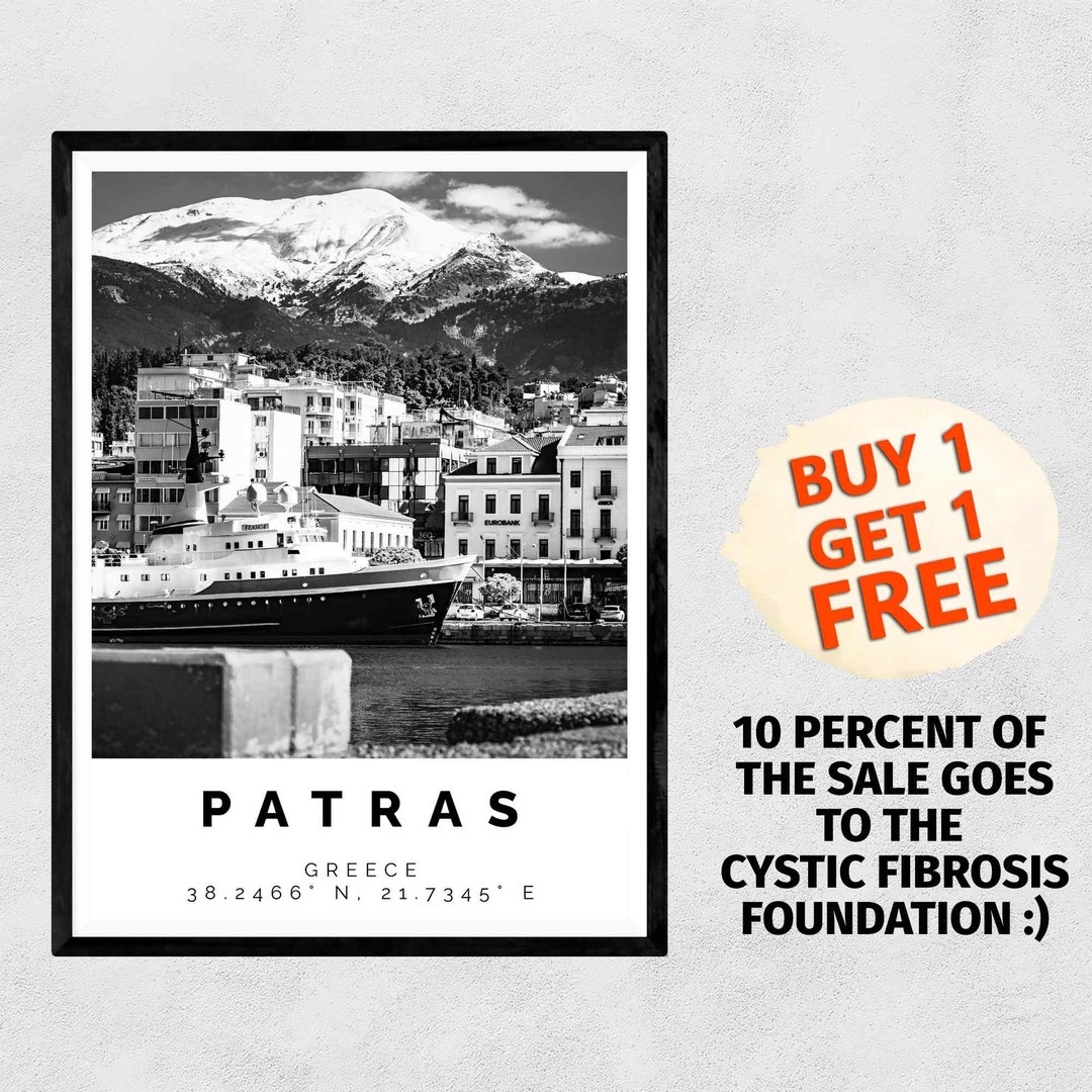 Patras Poster Black and White Print Patras Wall Art Patras - Etsy