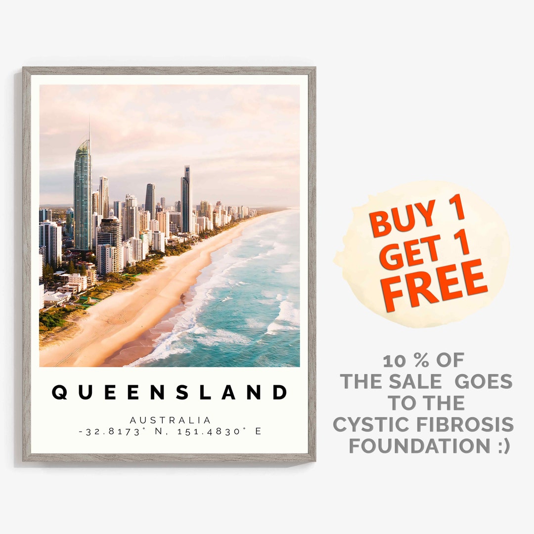 Queensland Poster Colorful Print Queensland Wall Art - Etsy