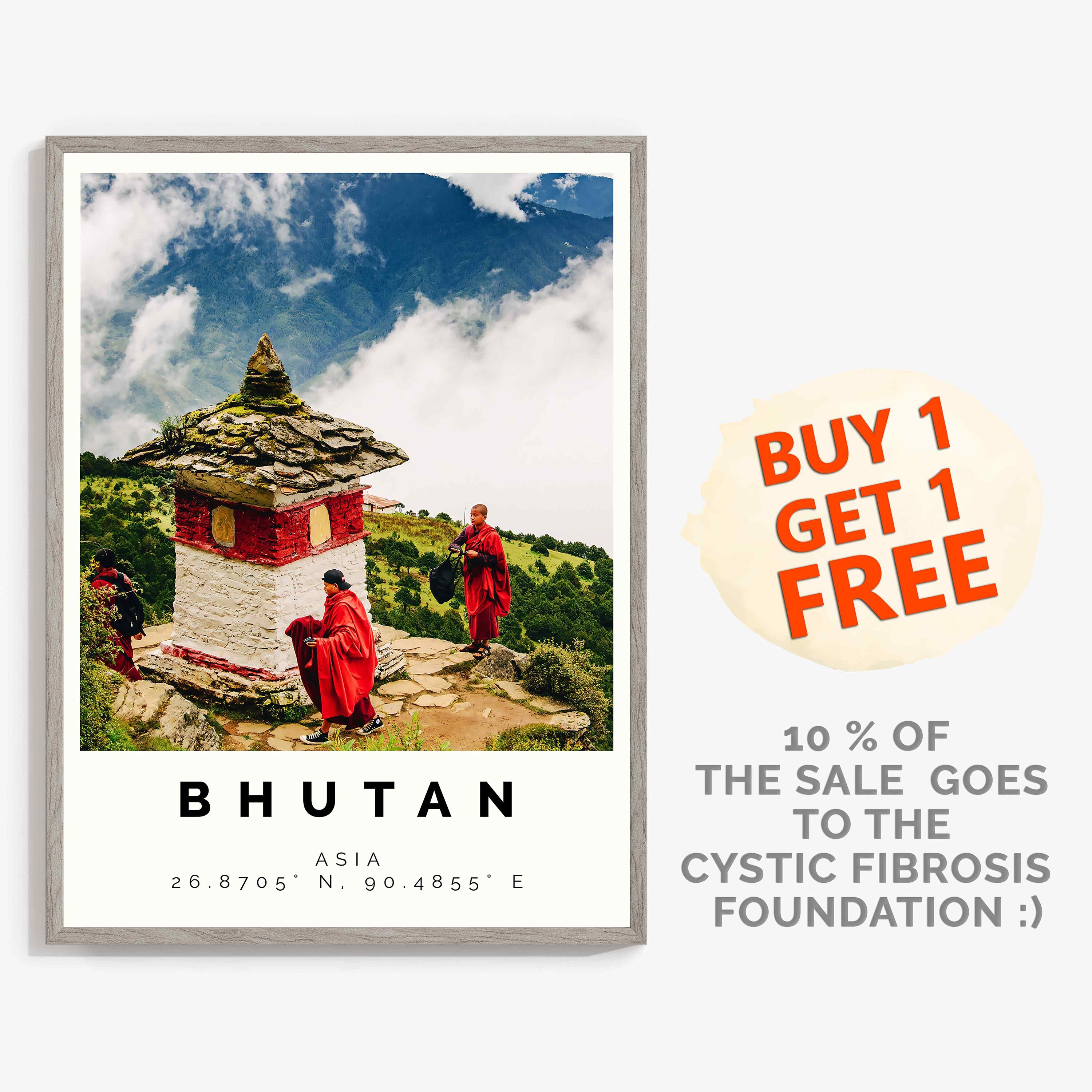 Bhutan Poster Colorful Print Bhutan Wall Art Bhutan Photo - Etsy