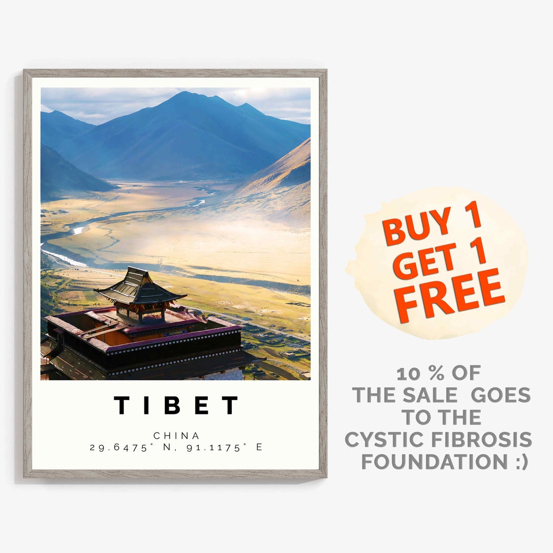 Tibet Poster Colorful Print Tibet Wall Art Tibet Photo - Etsy