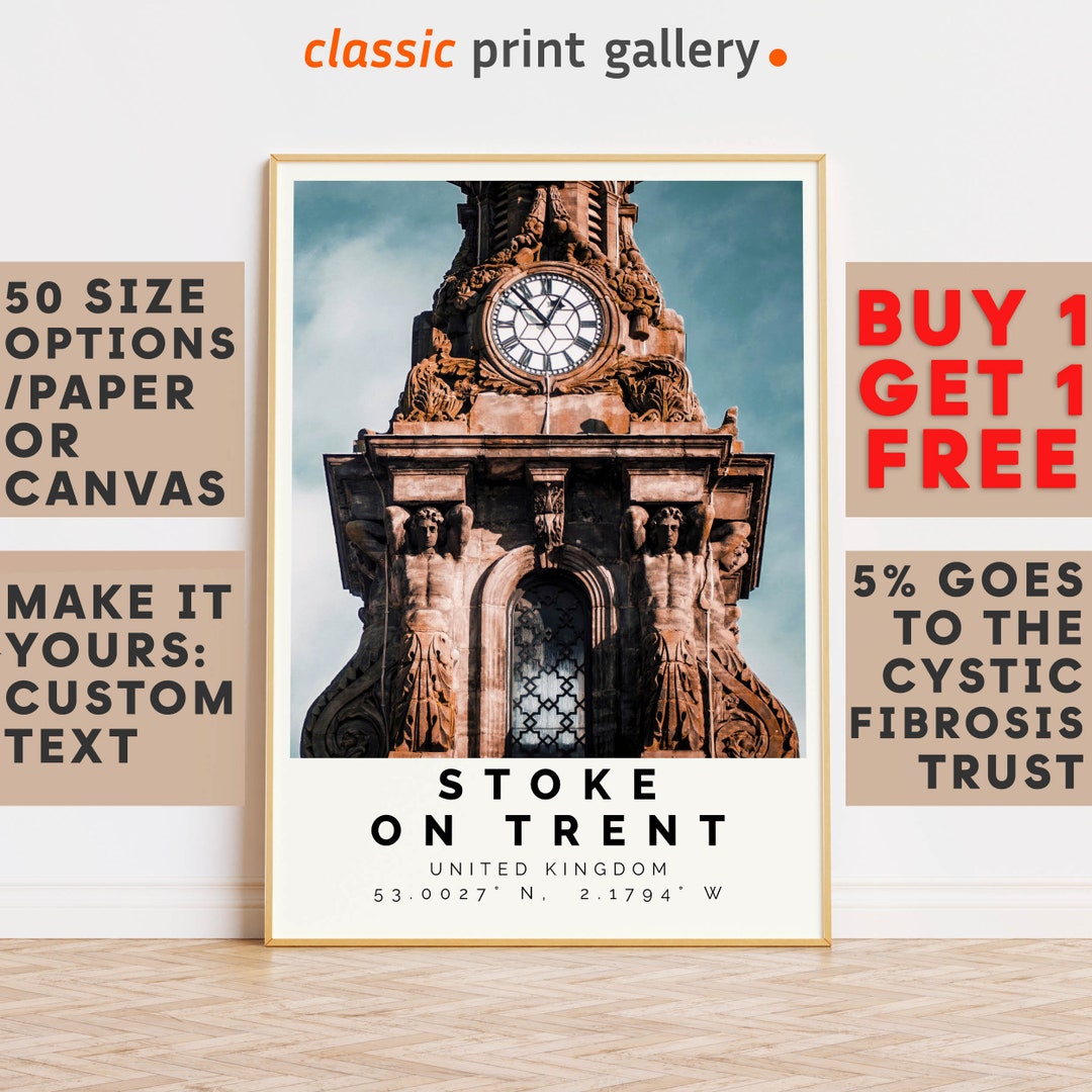 Stoke on Trent Poster Colorful Print, Stoke on Trent Wall Art, Stoke on ...