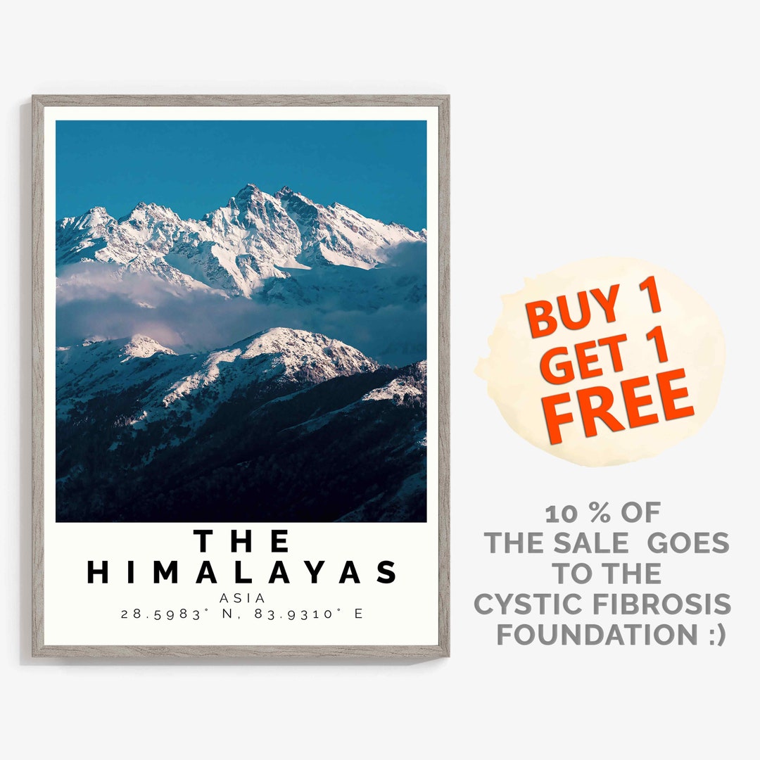 The Himalayas Poster Colorful Print the Himalayas Wall Art - Etsy