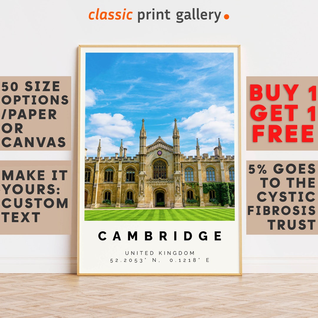 Cambridge Poster Colorful Print, Cambridge Wall Art, Cambridge Photo ...