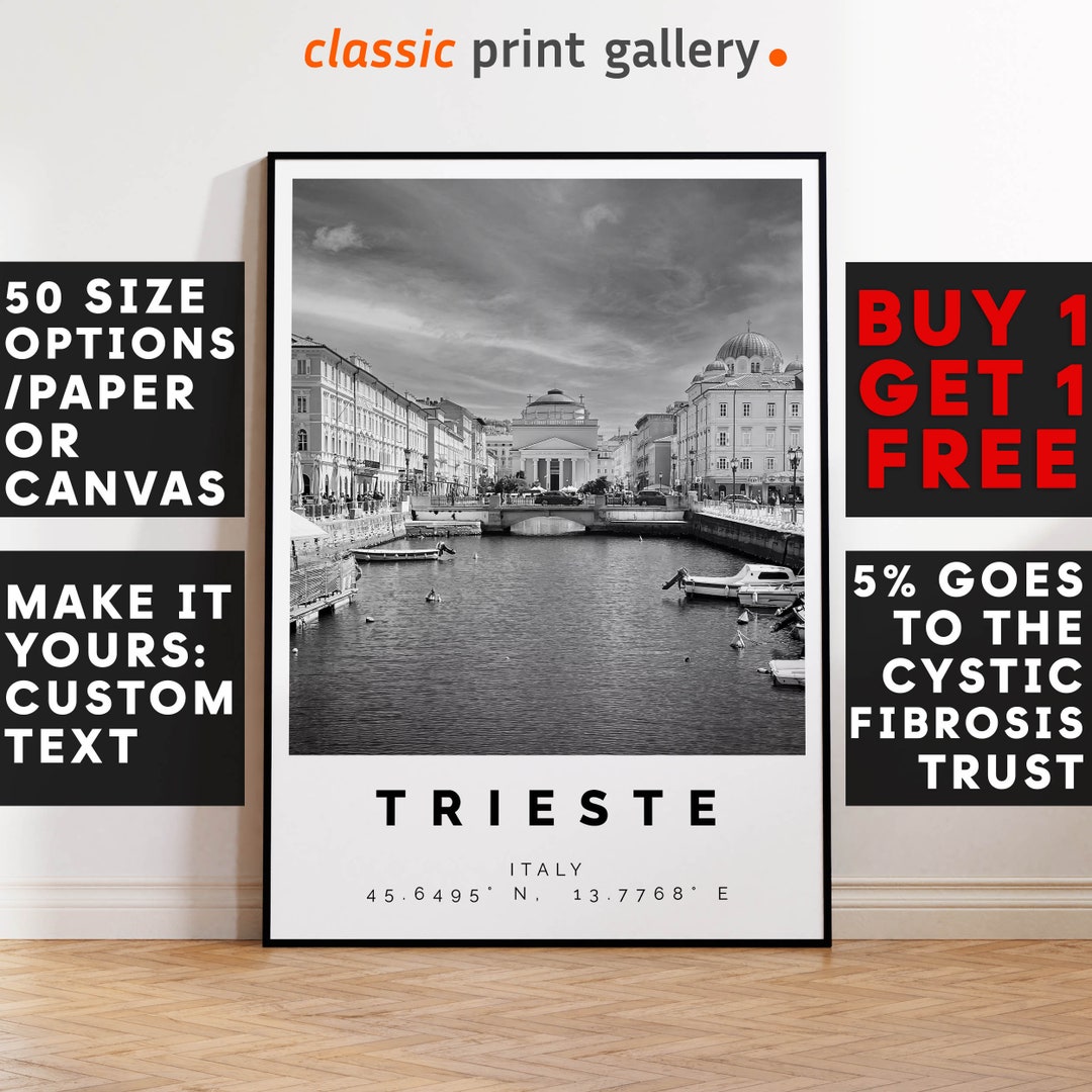 Trieste Print Black and White Photo, Trieste Wall Art, Trieste Travel ...