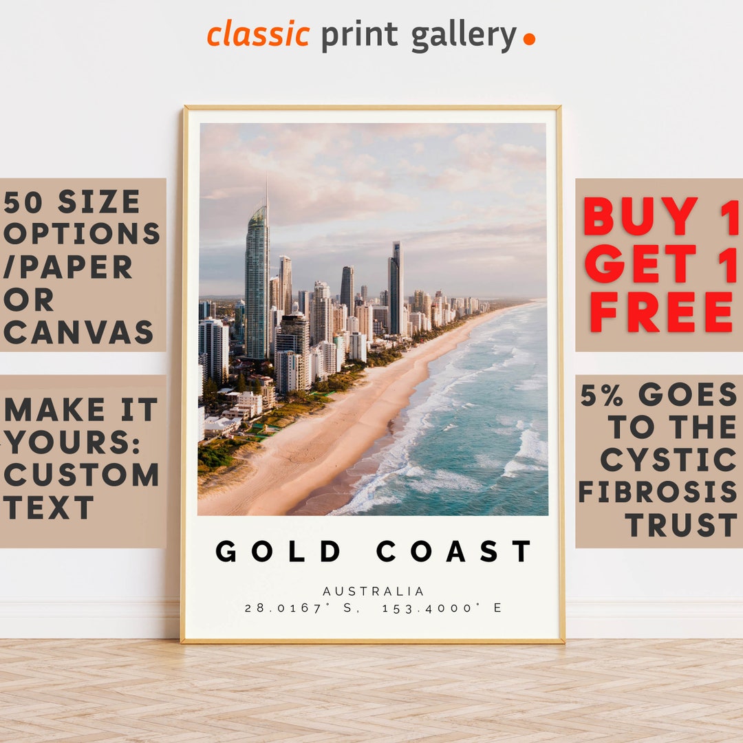 Gold Coast Poster Colorful Print, Gold Coast Wall Art, Gold Coast Photo ...