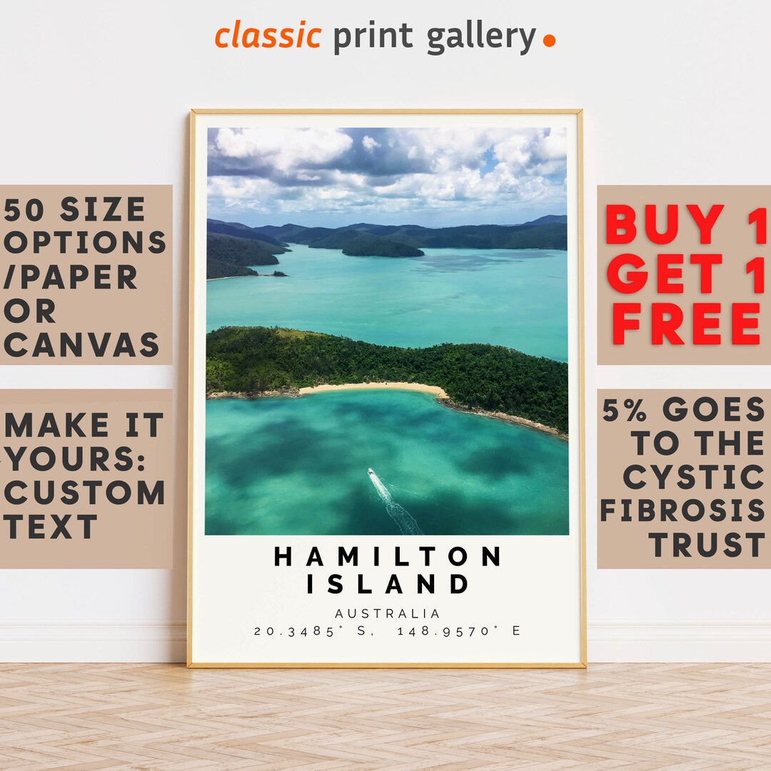 Hamilton Island Poster Colorful Print, Hamilton Island Wall Art ...