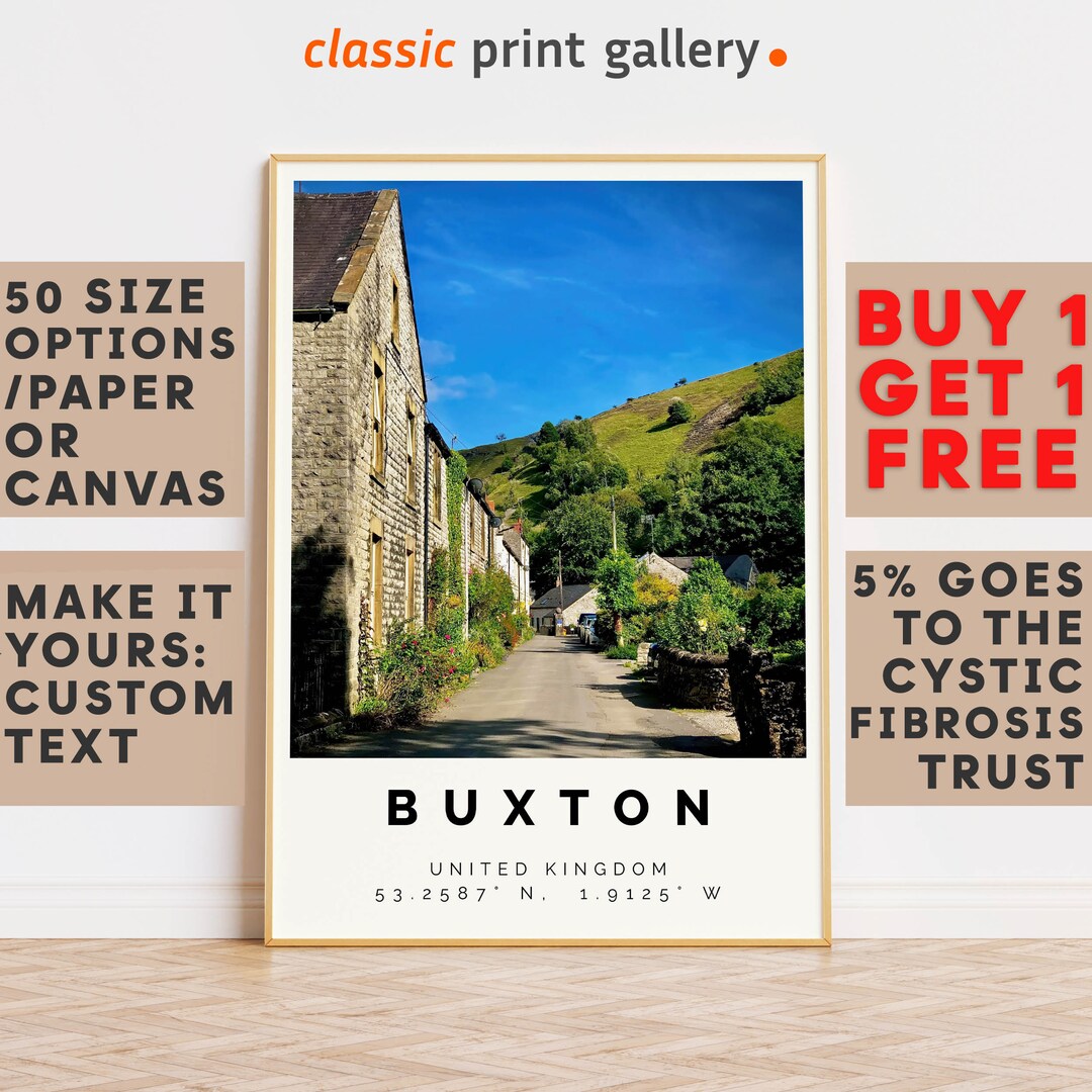 Buxton Poster Colorful Print, Buxton Wall Art, Buxton Photo Decor ...