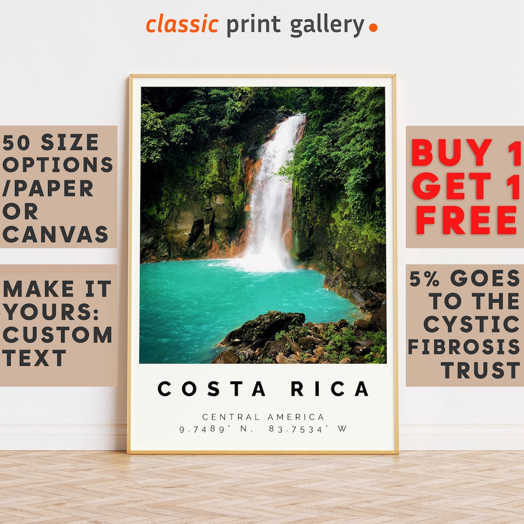 Costa Rica Poster Colorful Print, Costa Rica Wall Art, Costa Rica Photo ...