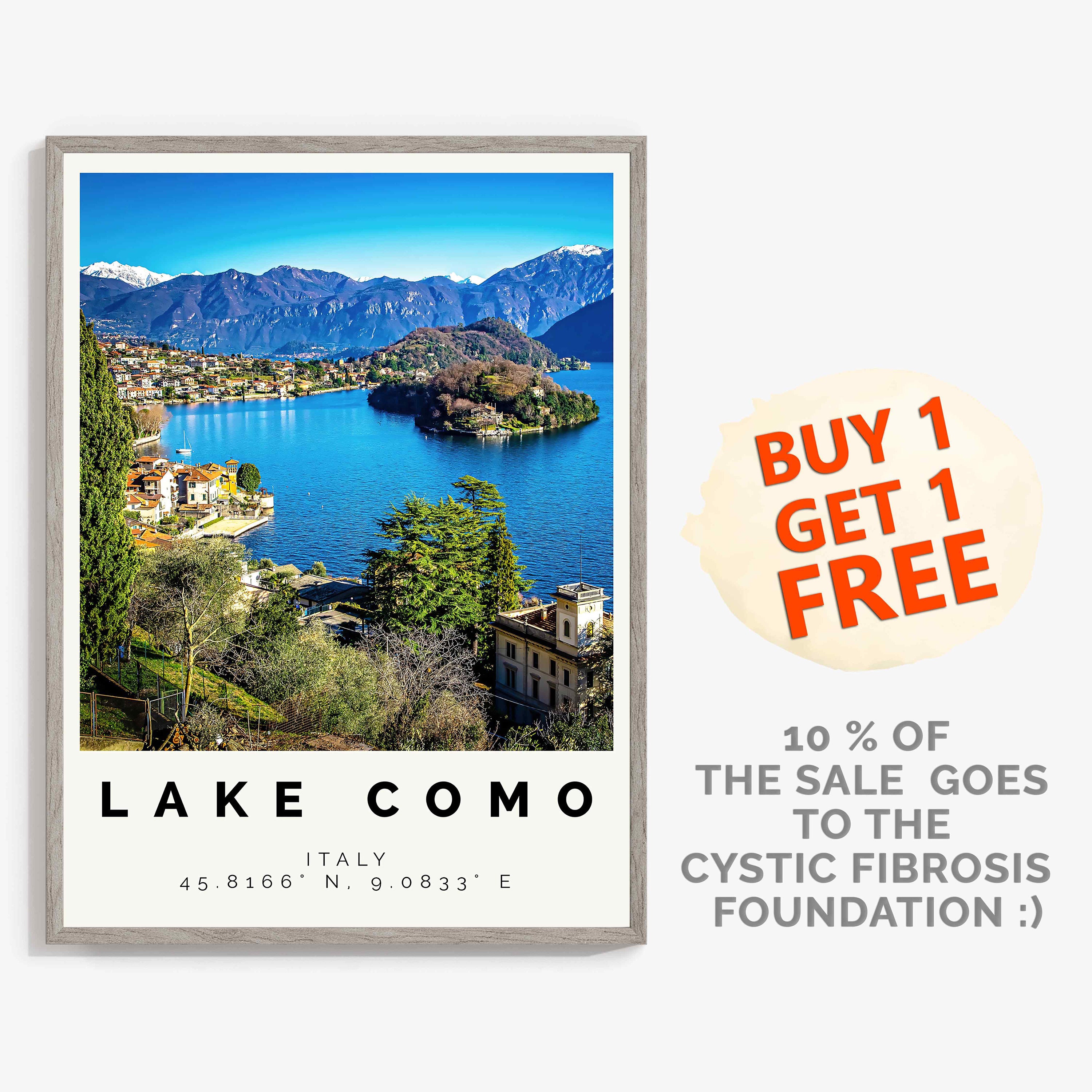 Lake Como Poster Colorful Print Lake Como Wall Art Lake Como - Etsy