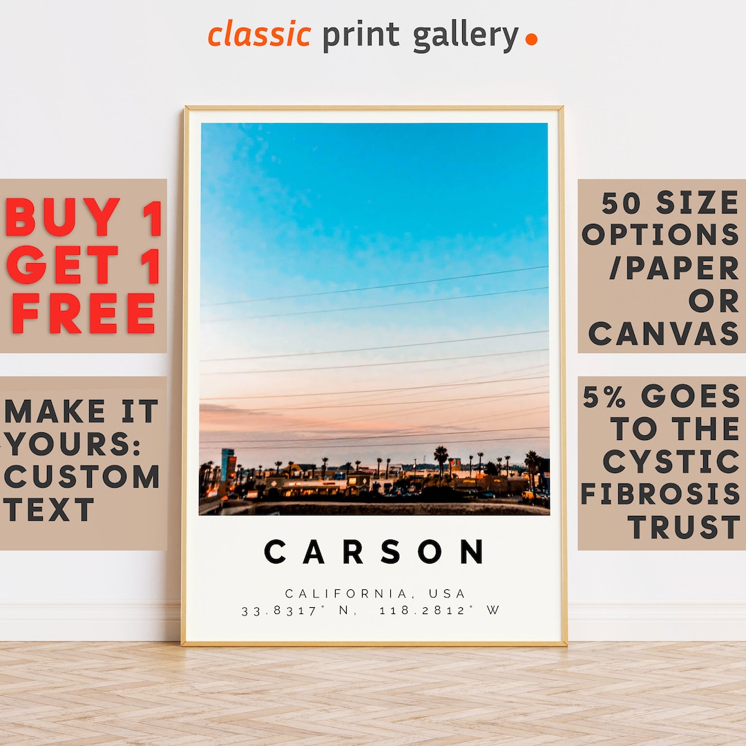 Carson Print Colorful Poster|carson Wall Art|carson Travel Poster Gift ...