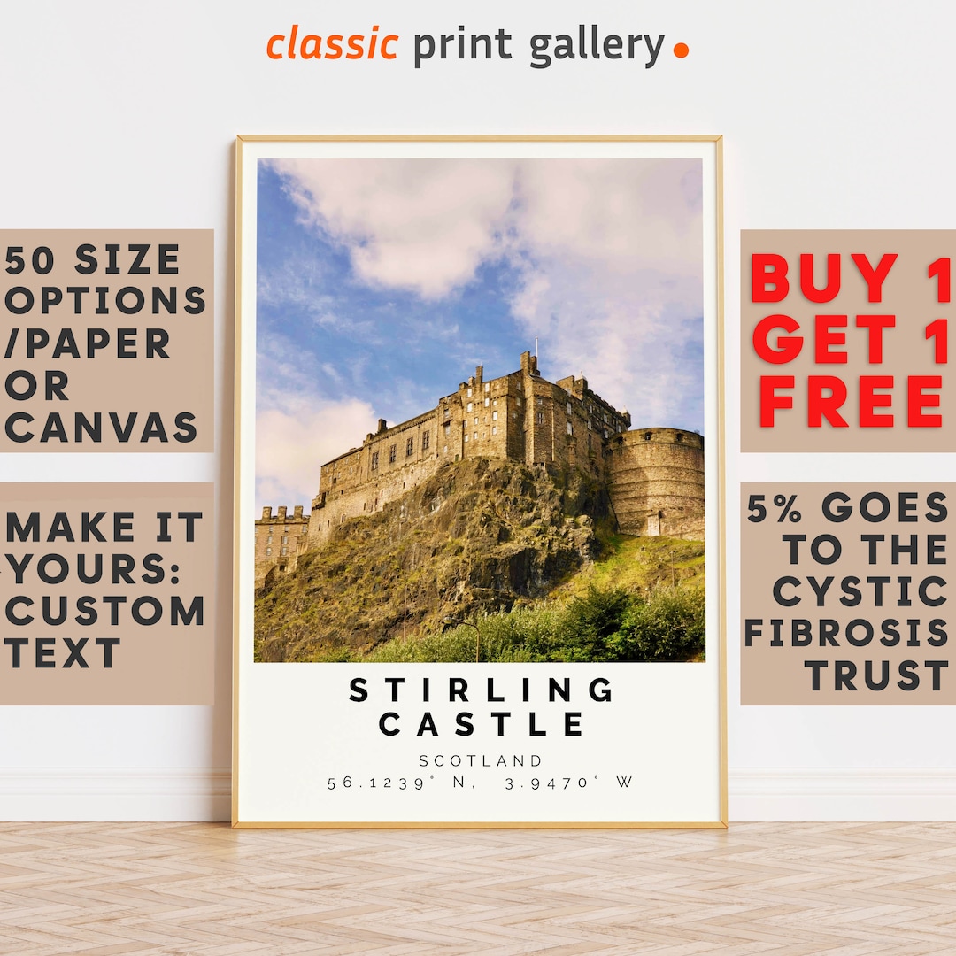 Stirling Castle Poster Colorful Print, Stirling Castle Wall Art ...