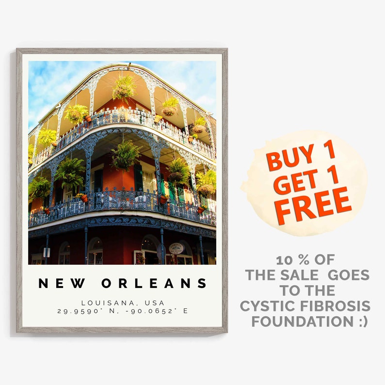 New Orleans Poster Colorful Print New Orleans Wall Art New - Etsy
