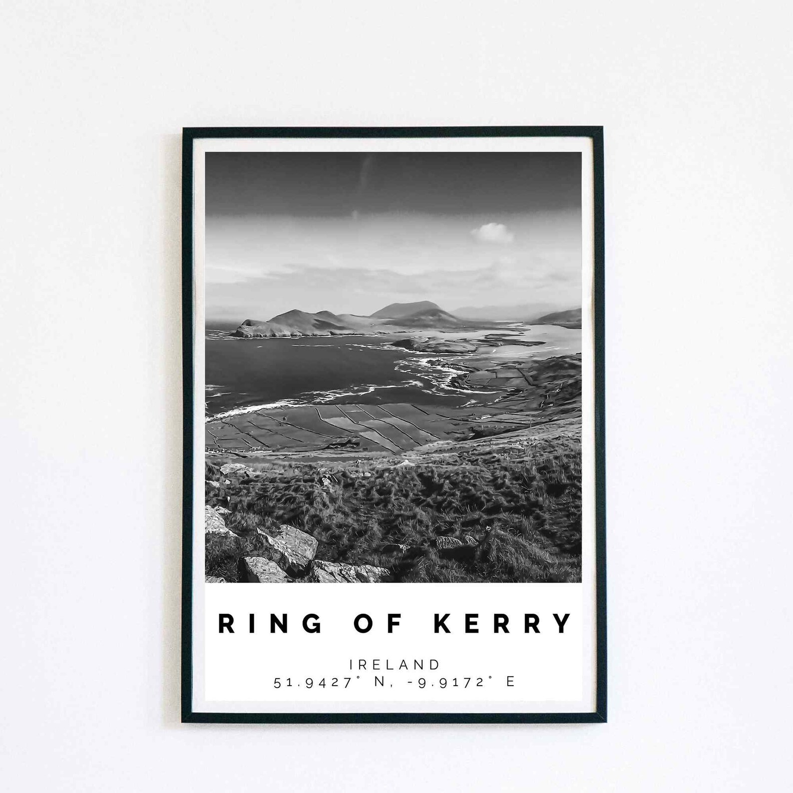 Ring of Kerry Poster Black and White Print Ring of Kerry Wall - Etsy