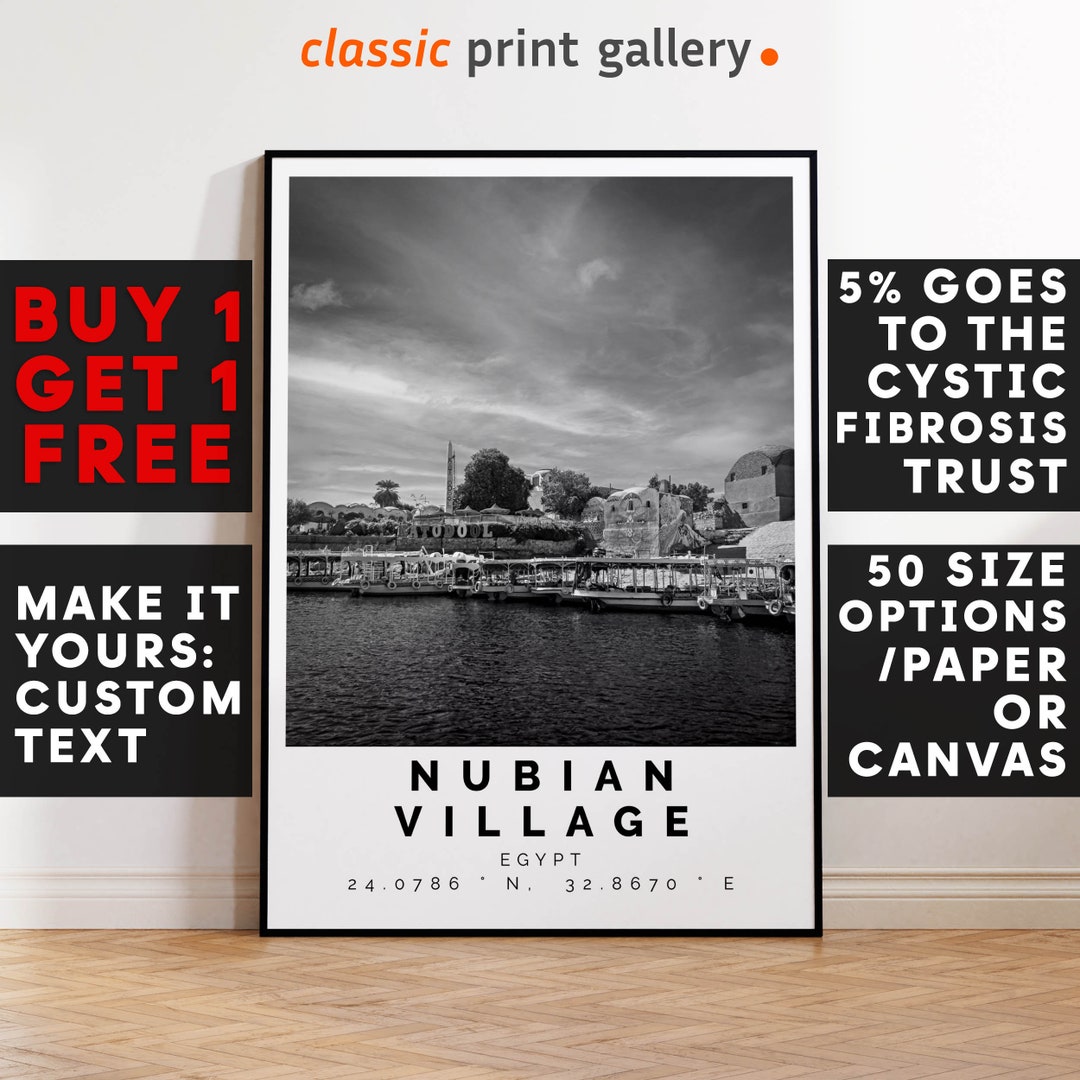 Nubian Village Print,nubian Village Wall Art,nubian Village Black and ...