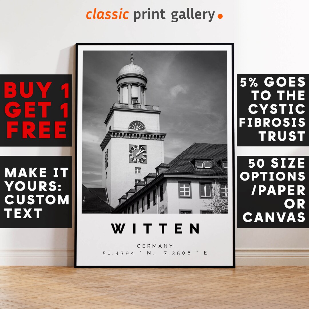 Witten Print,witten Wall Art,witten Black and White Poster,personalized ...