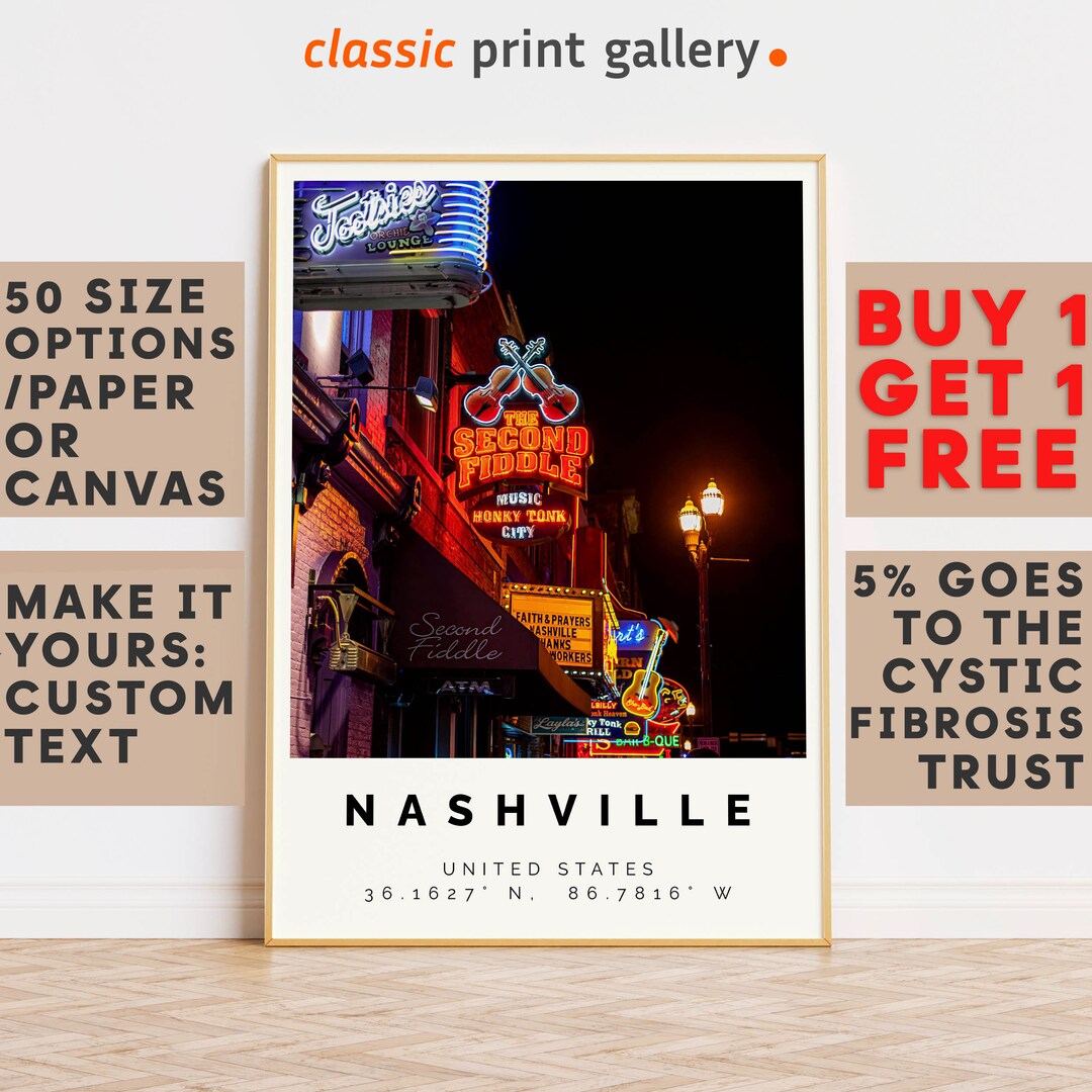 Nashville Poster Colorful Print, Nashville Wall Art, Nashville Photo ...
