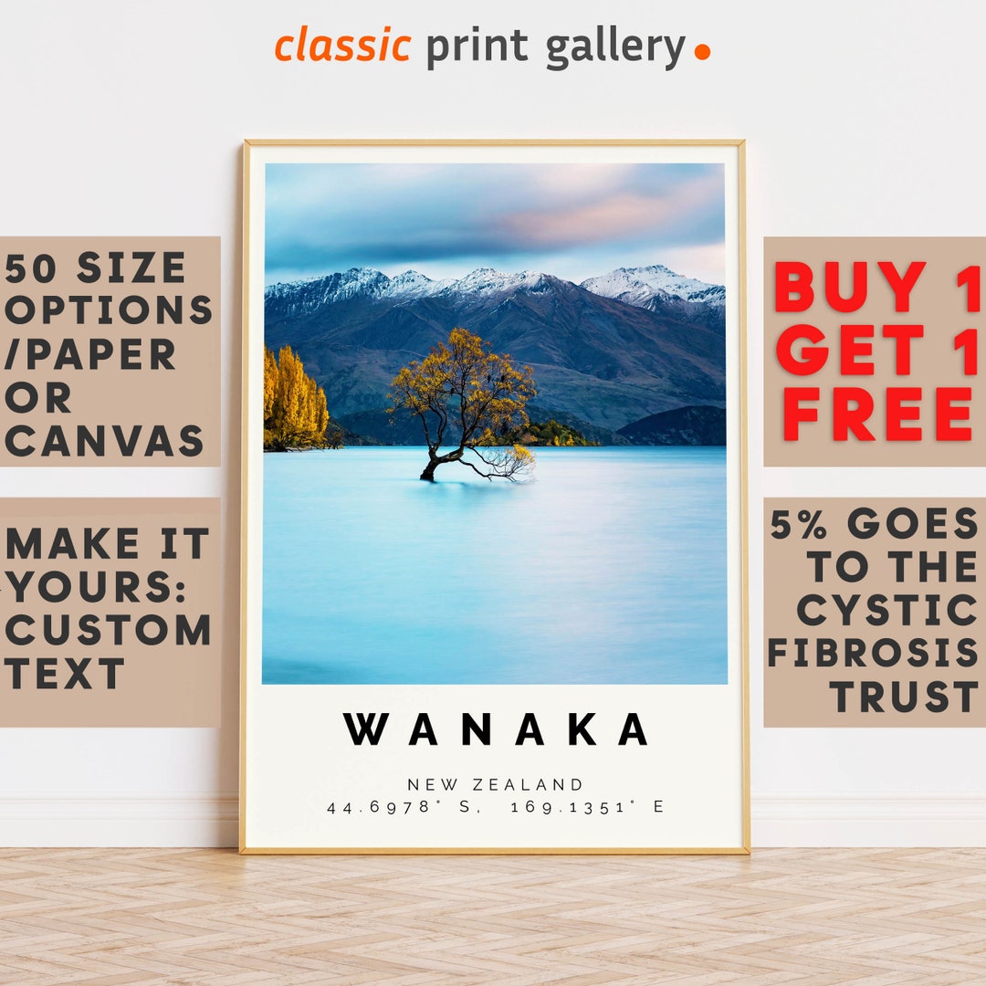 Wanaka Poster Colorful Print, Wanaka Wall Art, Wanaka Photo Decor ...