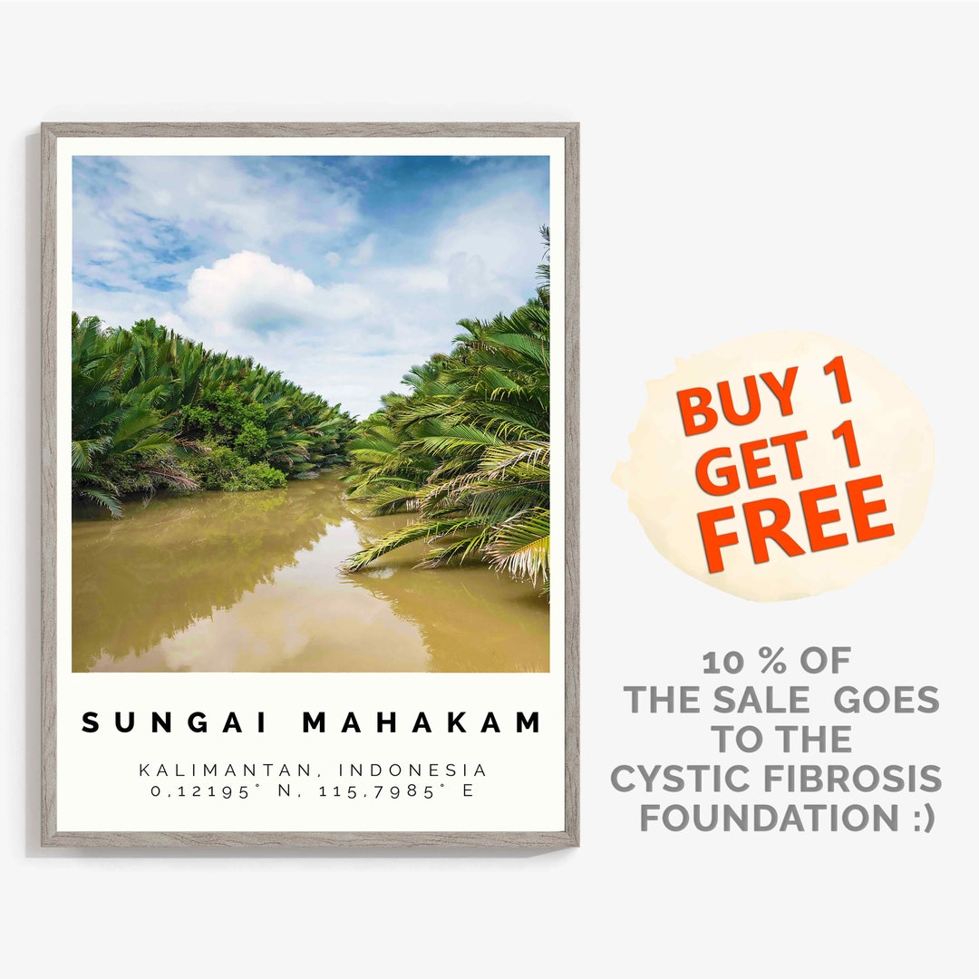 Sungai Mahakam Poster Colorful Print Sungai Mahakam Wall Art - Etsy