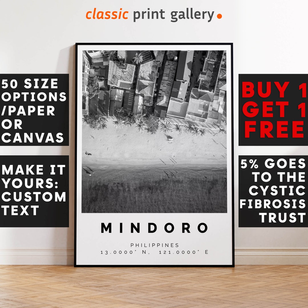 Mindoro Poster Black and White Print, Mindoro Wall Art, Mindoro ...