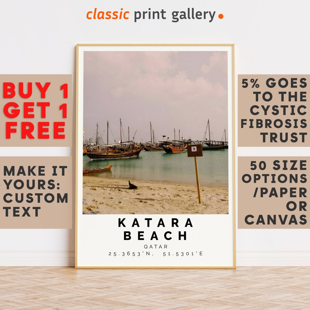 Katara Beach Print,katara Beach Wall Art,katara Beach Colorful Poster ...