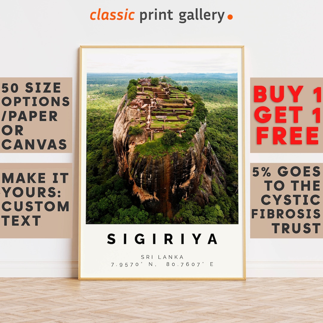 Sigiriya Poster Colorful Print, Sigiriya Wall Art, Sigiriya Photo Decor ...