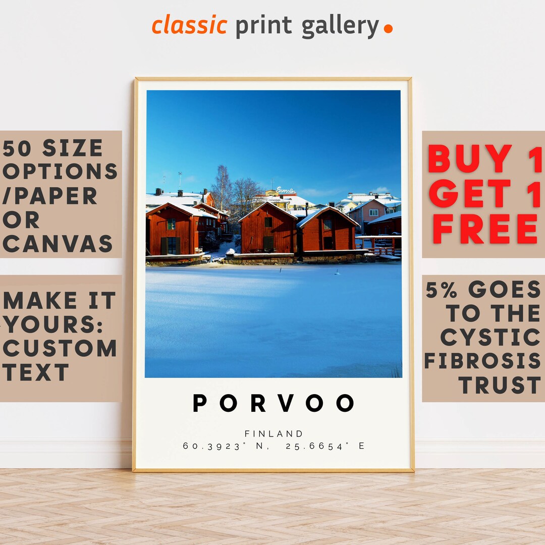 Porvoo Poster Colorful Print, Porvoo Wall Art, Porvoo Photo Decor ...