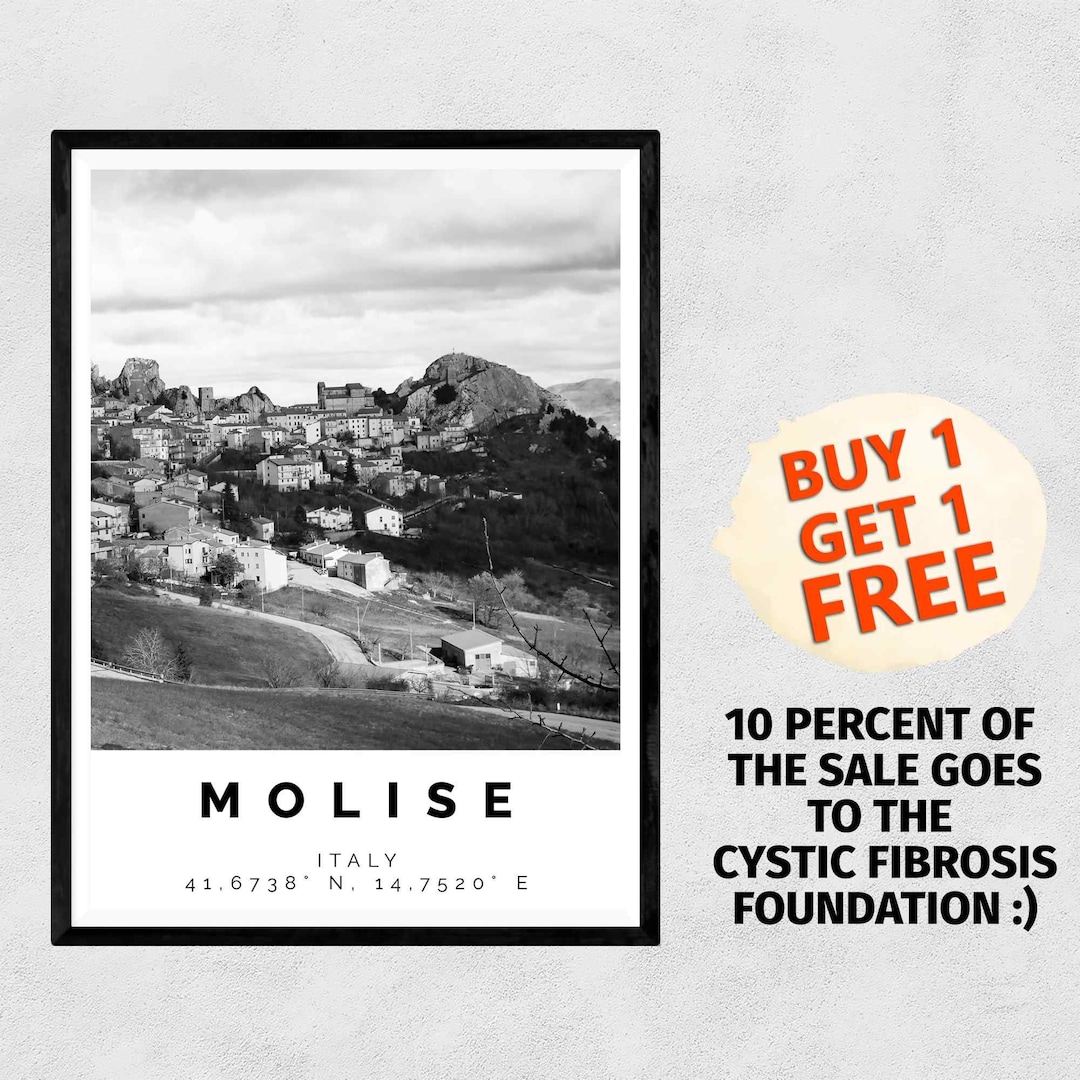 Molise Poster Black and White Print Molise Wall Art Molise - Etsy