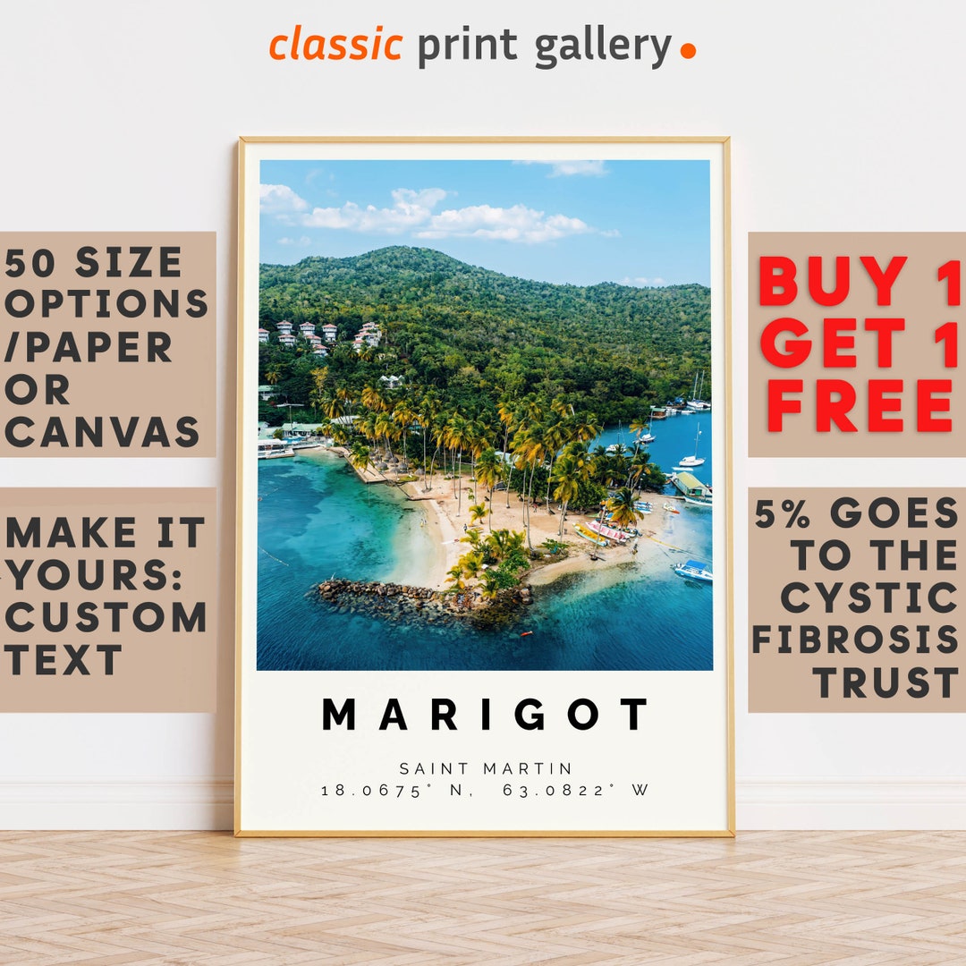Marigot Poster Colorful Print, Marigot Wall Art, Marigot Photo Decor ...