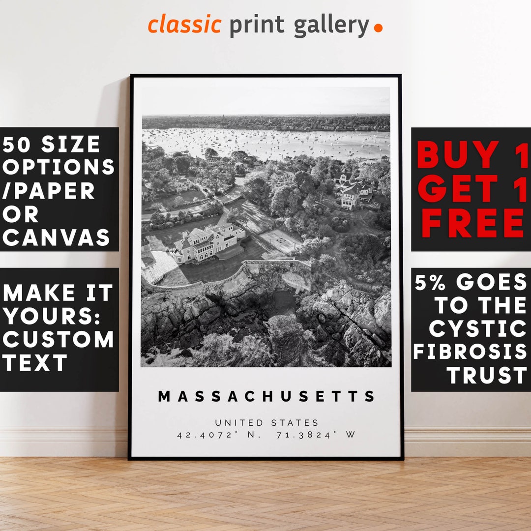 Massachusetts Print Black and White Photo, Massachusetts Wall Art ...