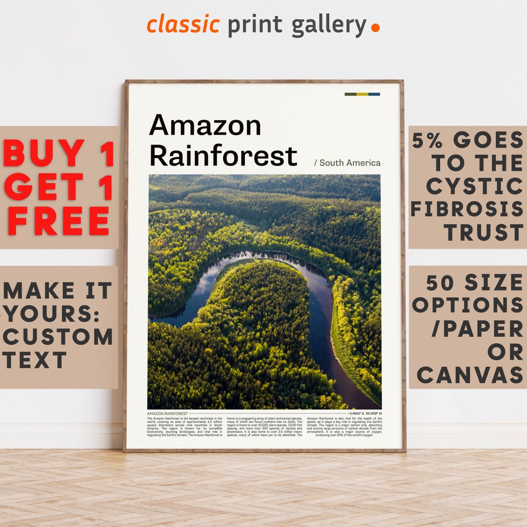 Amazon Rainforest Print, Amazon Rainforest Wall Art, Amazon Color ...