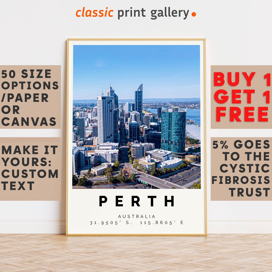 Perth Poster Colorful Print, Perth Wall Art, Perth Photo Decor, Gift ...