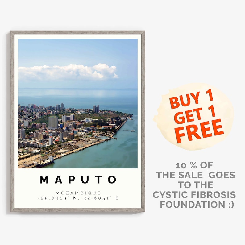 Maputo Poster Colorful Print Maputo Wall Art Maputo Photo - Etsy