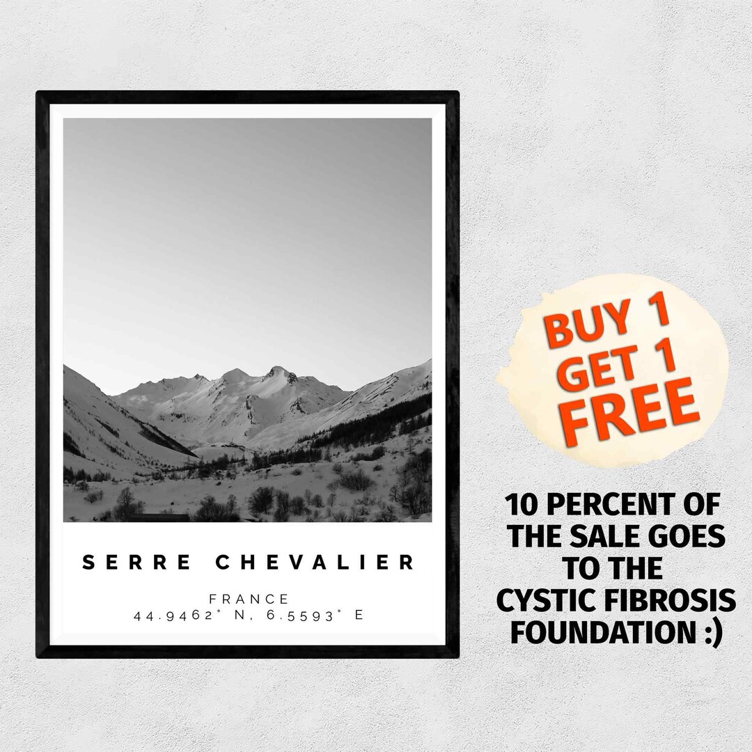 Serre Chevalier Poster Black and White Print Serre Chevalier - Etsy