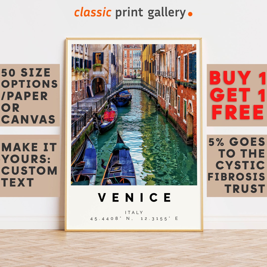 Venice Poster Colorful Print, Venice Wall Art, Venice Photo Decor ...