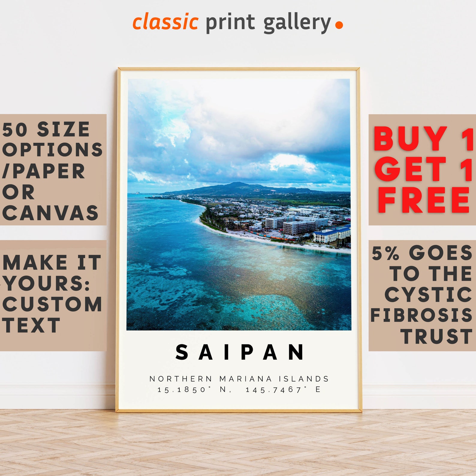 Saipan Poster Colorful Print, Saipan Wall Art, Saipan Photo Decor ...