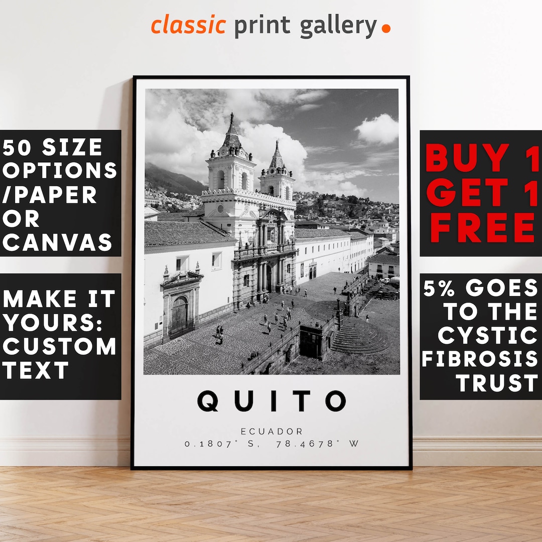 Quito Poster,quito Print,quito Black and White Photographic Art ...