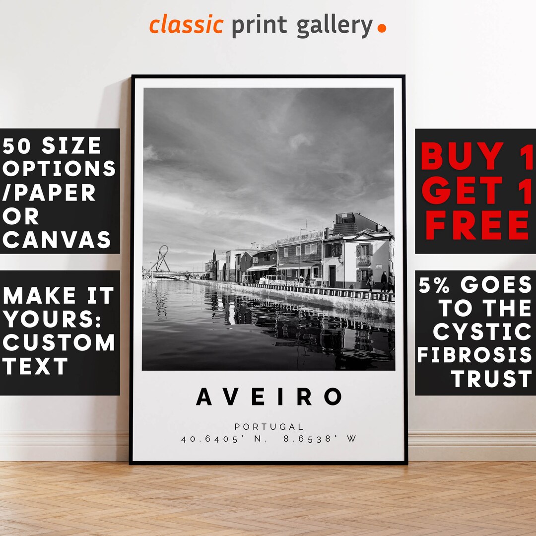Aveiro Poster Black and White Print, Aveiro Wall Art, Aveiro Travel Poster, Aveiro Photo Print ...