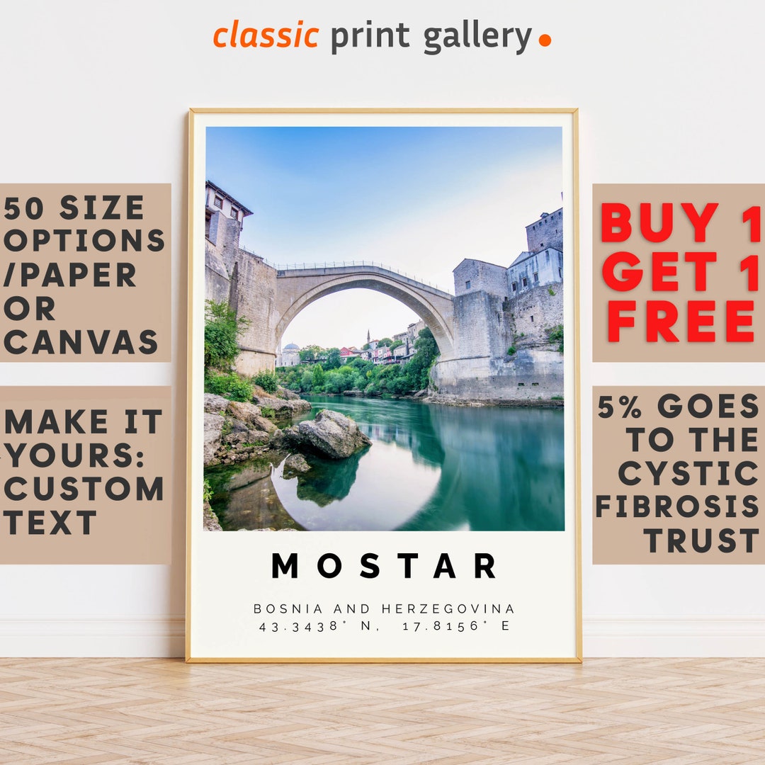 Mostar Poster Colorful Print, Mostar Wall Art, Mostar Photo Decor ...