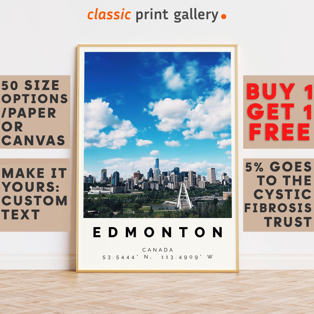 Edmonton Poster Colorful Print, Edmonton Wall Art, Edmonton Photo Decor ...