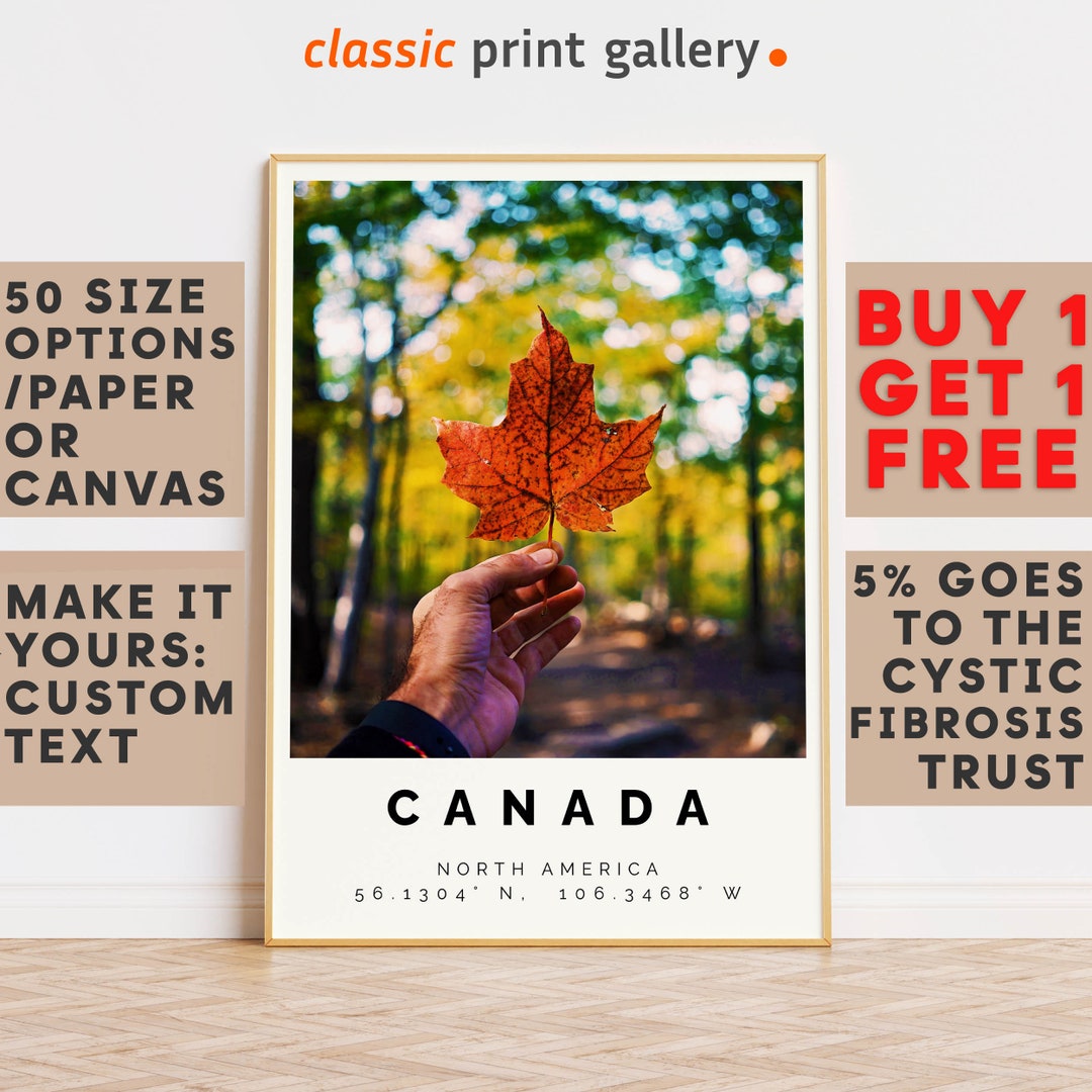 Canada Poster Colorful Print, Canada Wall Art, Canada Photo Decor ...