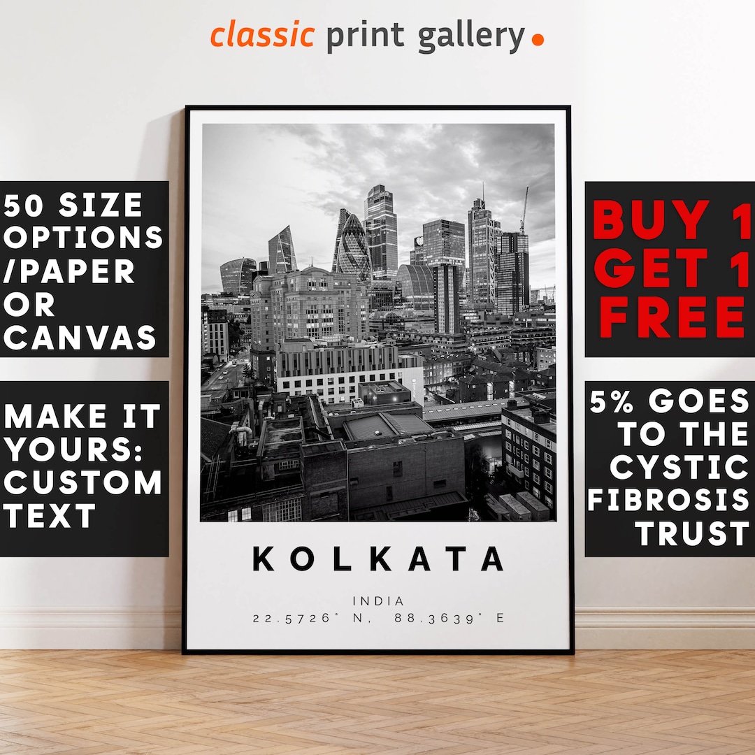 Kolkata Print Black and White Photo, Kolkata Wall Art, Kolkata Travel ...