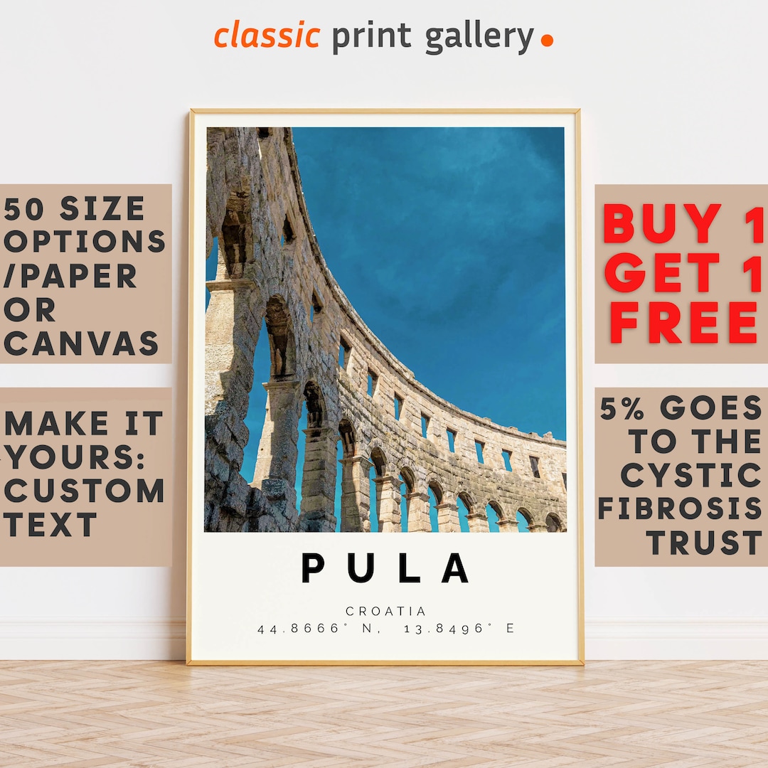 Pula Poster Colorful Print, Pula Wall Art, Pula Photo Decor, Pula Gift ...
