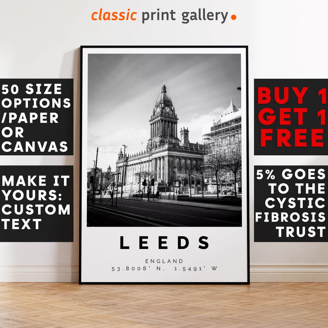 Leeds Poster Print, Travel Decor,Leeds Holiday Vacation Art, Minimal ...