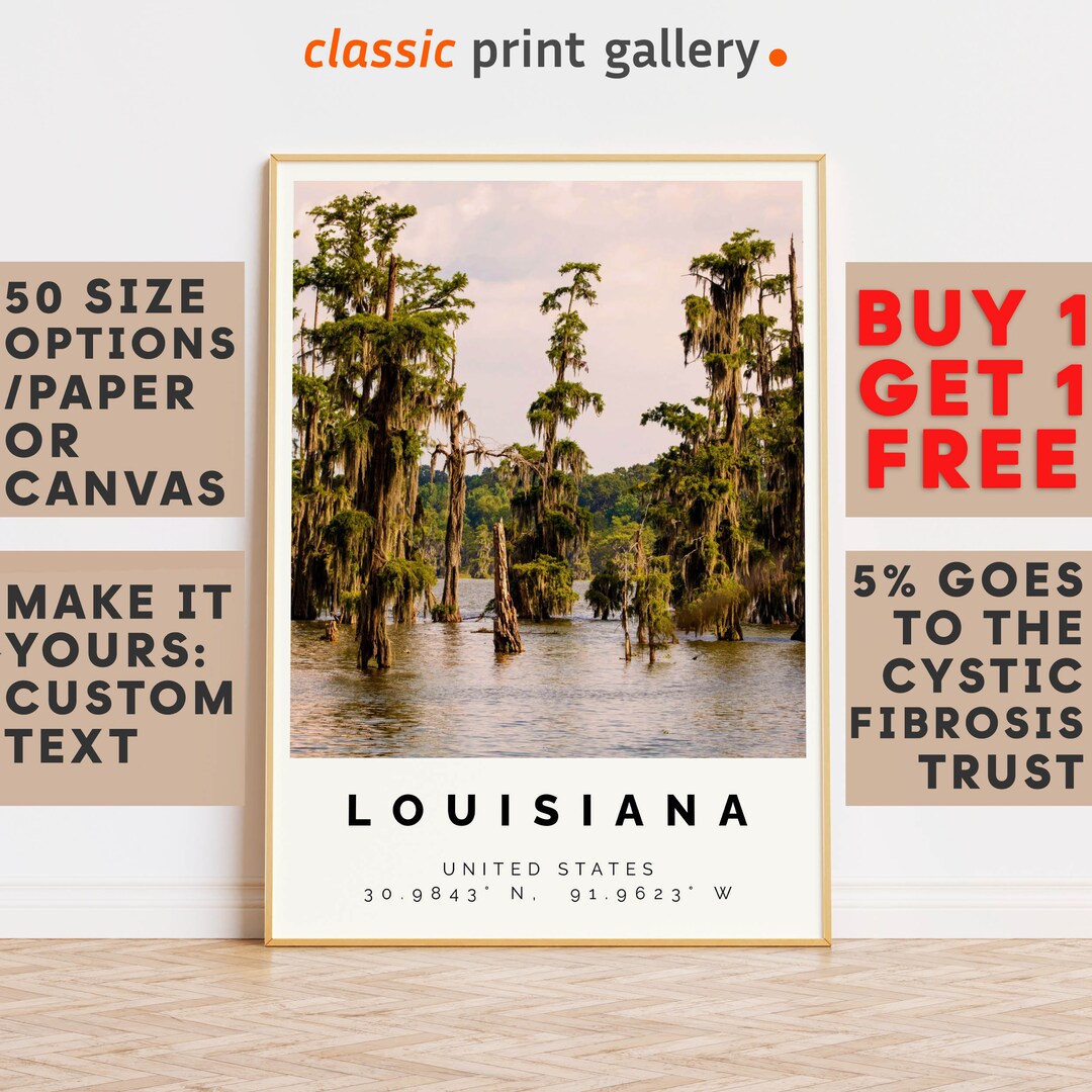 Louisiana Poster Colorful Print, Louisiana Wall Art, Louisiana Photo ...