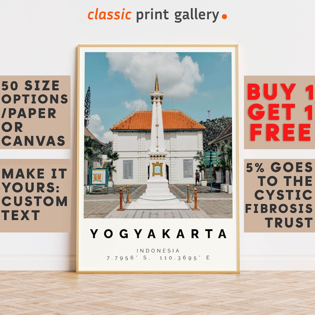 Yogyakarta Poster Colorful Print, Yogyakarta Wall Art, Yogyakarta Photo ...